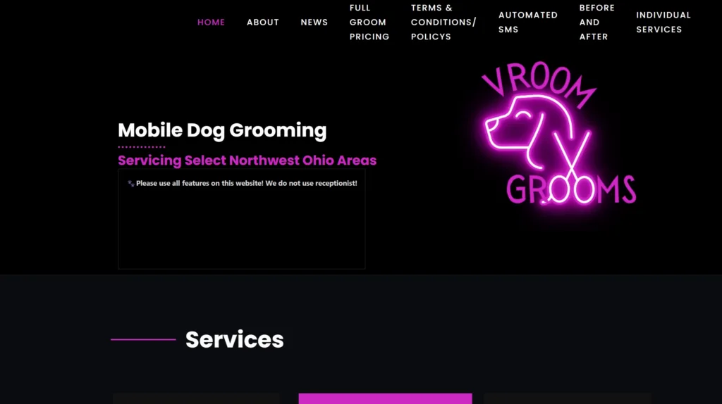 Our Website Has Many Features! Vroom Grooms, LLC